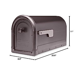 Architectural Mailboxes Roxbury Galvanized Steel Post Mount Mailbox, Compatibility Code F, 7900-5RZ-CG-10, Rubbed Bronze, Large Capacity
