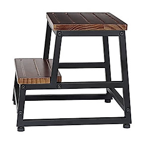 Wooden Step Stools for Kids and Adults, Heavy Duty Bed Steps for High Beds for Adults with Non-Slip Grooves Surface, 2 Step Stool for Bedroom, Kitchen, Bathroom - Holds up to 500 LBS by RORKEE