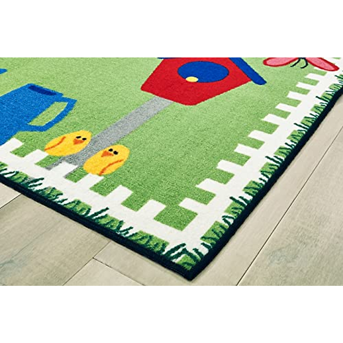 Carpets for Kids KID$Value 48.67 Garden Time Classroom Welcome Value Rug 4ft x 6ft Rectangle Green