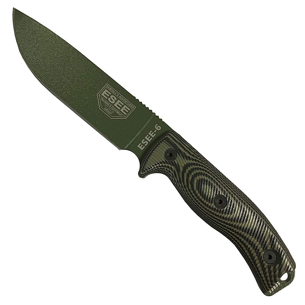 ESEE-6 1095 Carbon Steel, Black Sheath (OD Green Blade, OD Green/Black G10 3D Handle)