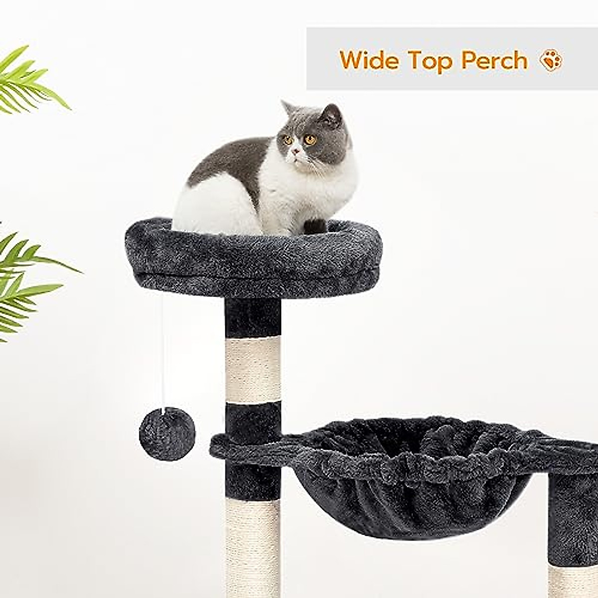 HOOBRO Small Cat Tree Tower with Luxury Condo, Basket Hammock for Indoor Kittens with Scratching Posts, Kittens Pet Activity Tree Play House Furniture, Toy Furball on Top, Stable and Firm GY07CT03