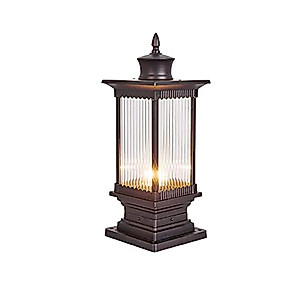MODEBHD Outdoor Post Lights Bronze Fixtures，Balcony Pillar Lamp Outdoor Courtyard Waterproof Column Lamp Continental Wall Lamp Villa Door Lamp Aluminum Decorative Columns Post Lantern