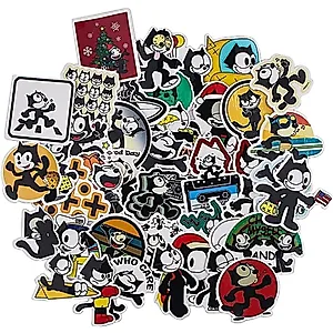 Felix Cartoon Cat Character Decal Vinyl Stickers Assorted Lot of 42 Pieces