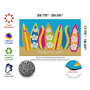 Toland Home Garden 800228 Surf Boards Summer Door Mat 18x30 Inch Beach Outdoor Doormat for Entryway Indoor Entrance