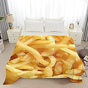 Daijizaio Food French Fries Blanket Lightweight Plush Flannel Quilt for Kids Women Men Bedroom Couch Bed Sofa Decorative Throws Gift 60"x50" Medium for Boys Girls