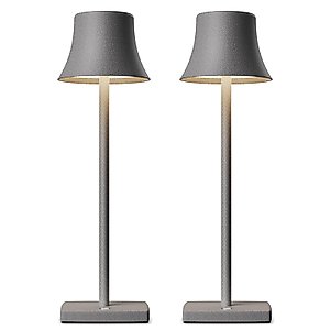YIBEN Cordless Table Lamp, Rechargeable Battery 5000mAh Metal Aluminum Housing USB LED Portable Powered Desk Lamp, 2 Levels Brightness Night Light for Restaurants Bedroom Outdoor (Black-1)