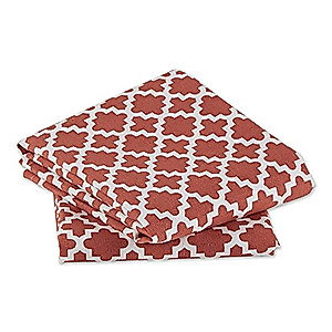 DII Lattice Basics Collection Kitchen Essentials, Dishtowel Set, Vintage Red, 2, Piece