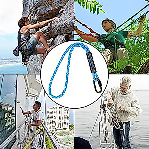 BeneLabel Tree Swing Rope, Hammock Tree Swing Hanging Strap, Heavy Duty Carabiner, for Indoor Outdoor Swing Hammock Playground Set Accessories, 4 ft, 1 Pcs, Blue
