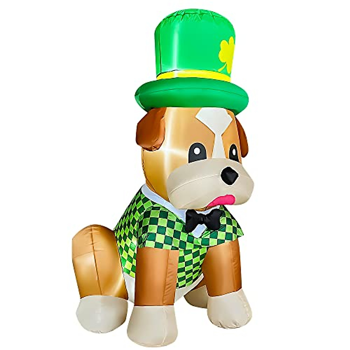 SEASONBLOW 5 Ft LED Light Up Inflatable St. Patrick's Day Bulldog Shar Pei Dog Decoration for Home Yard Lawn Garden Indoor Outdoor