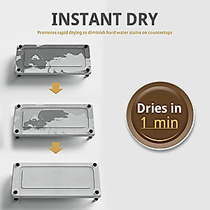 Sink Caddy, Dries Instantly Sink Holder for Preventing Moisture Buildup, Diatomaceous Pedestal Stand Riser with Stainless Steel Feet & Rubber Bottom, Soap Holder for Bottles Candles Decor