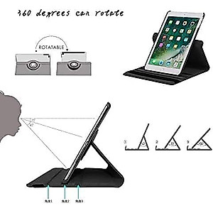 Newraturner Case for iPad 9.7 2018 2017 / iPad Air 2 Case - 360 Degree Rotating Stand Protective Cover with Auto Sleep Wake for iPad 9.7 inch 6th Gen, 5th Gen/iPad Air 2/ iPad Air (Navy)