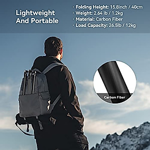 SmallRig 62.2" Carbon Fiber Tripod with Center Column, Travel Lightweight Tripods & Detachable Monopod, 360° Ball Head, Quick Release Plate, Load up to 26.5 lbs/12 kg-4059
