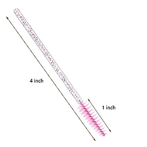 ZYIGYI 300 Pcs Disposable Mascara Wands, Pink Spoolies Eyelash/Eyebrow Brush for Eye Lash Extension