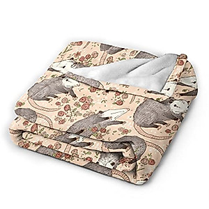 Befuddled Possums Flowers Micro Fleece Blanket Comfy Premium Flannel Fleece Blanket Comfortable Thermal Fleece Blankets Durable Pad Bed Cover Warm Sofa Blanket for All Season