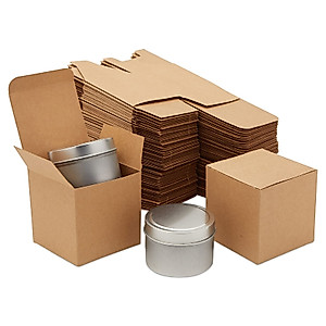 Juvale 100-Pack Brown 3x3x3 Gift Boxes with Lids for Candles, Ornaments, Crafts, Party Favors, Cupcakes, Holiday, Birthday, Baby Shower, Bridesmaid and Groomsmen Proposal, Easy Assemble