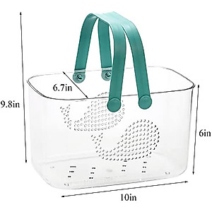 ZENFUN 3 Pack Portable Shower Caddy with Handles, Plastic Tote Storage Basket Toiletry Organizer Bin, Portable Toiletry Caddy for Holding Soap, Shampoo, Bathroom, College Dorm, White, Pink, Blue