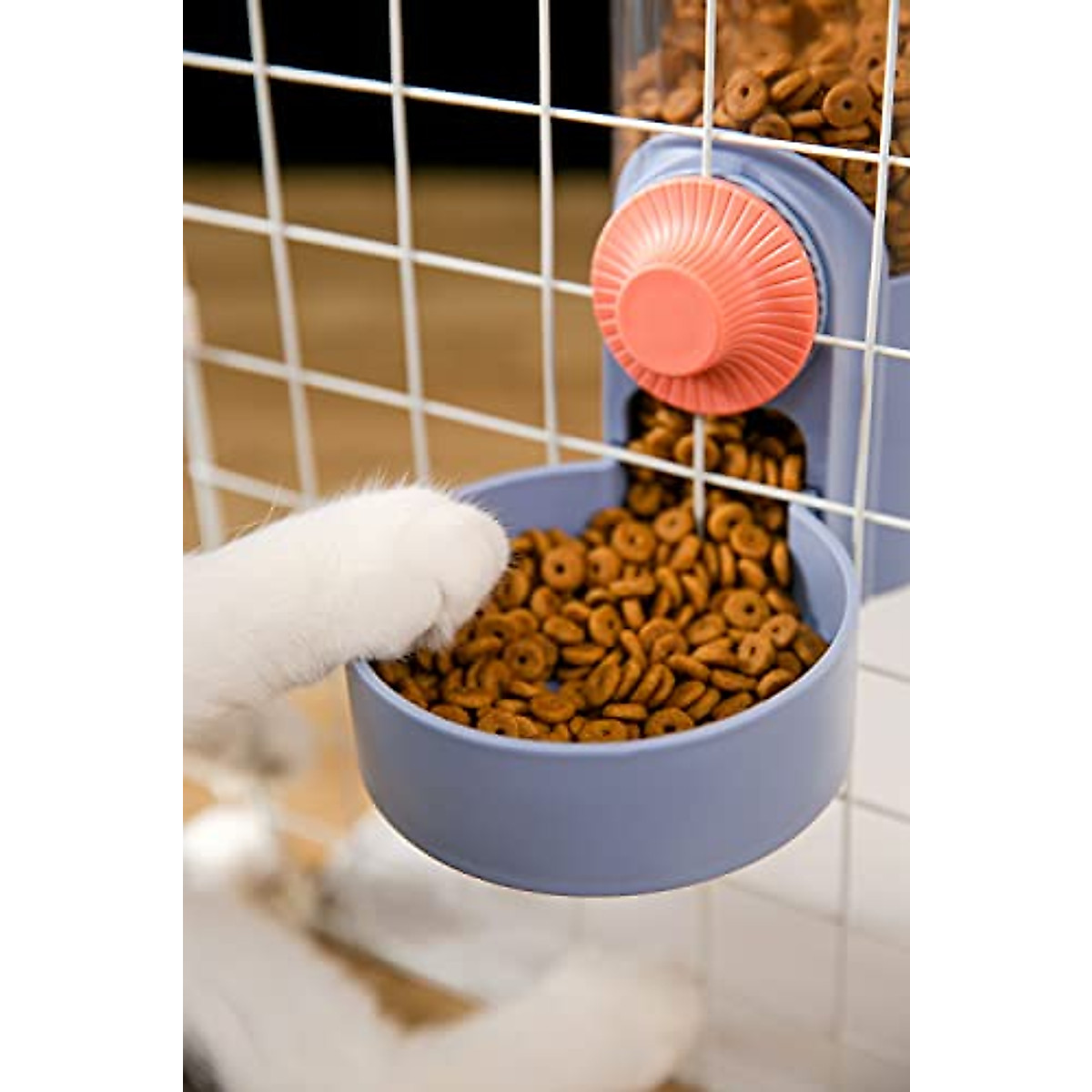 Kenond 40oz Hanging Automatic Pet Food Water Dispenser, Auto Gravity Pet Feeder and Waterer Set, Cage Cat Food Bowl Dog Feeding Station for Puppy and Kitten Rabbit Chinchilla Hedgehog Ferret …