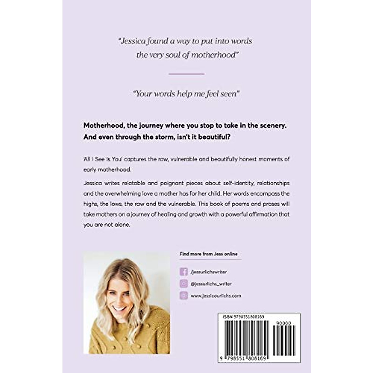 All I See Is You: Poetry & Proses for a Mothers Heart (Jessica Urlichs: Early Motherhood Poetry & Prose Collection)