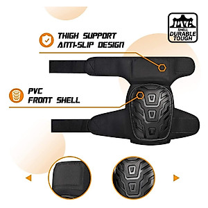TIANSDL Knee Pads for Work with Heavy Duty Gel Cushion and Adjustable Non-Slip Velcro Straps Kneepads Perfect for Gardening, Flooring