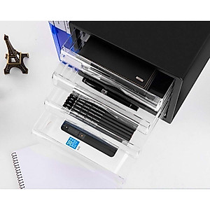 Flat File Cabinet, 5-Layer Plastic Locker, Data Drawer File Cabinet for Home Office Color: Black