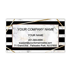Custom Premium Business Cards 100 pcs Full color - Printed on Classic matte paper 14pt (114 lbs. 308gsm) (Marble Stripes), Made in The USA