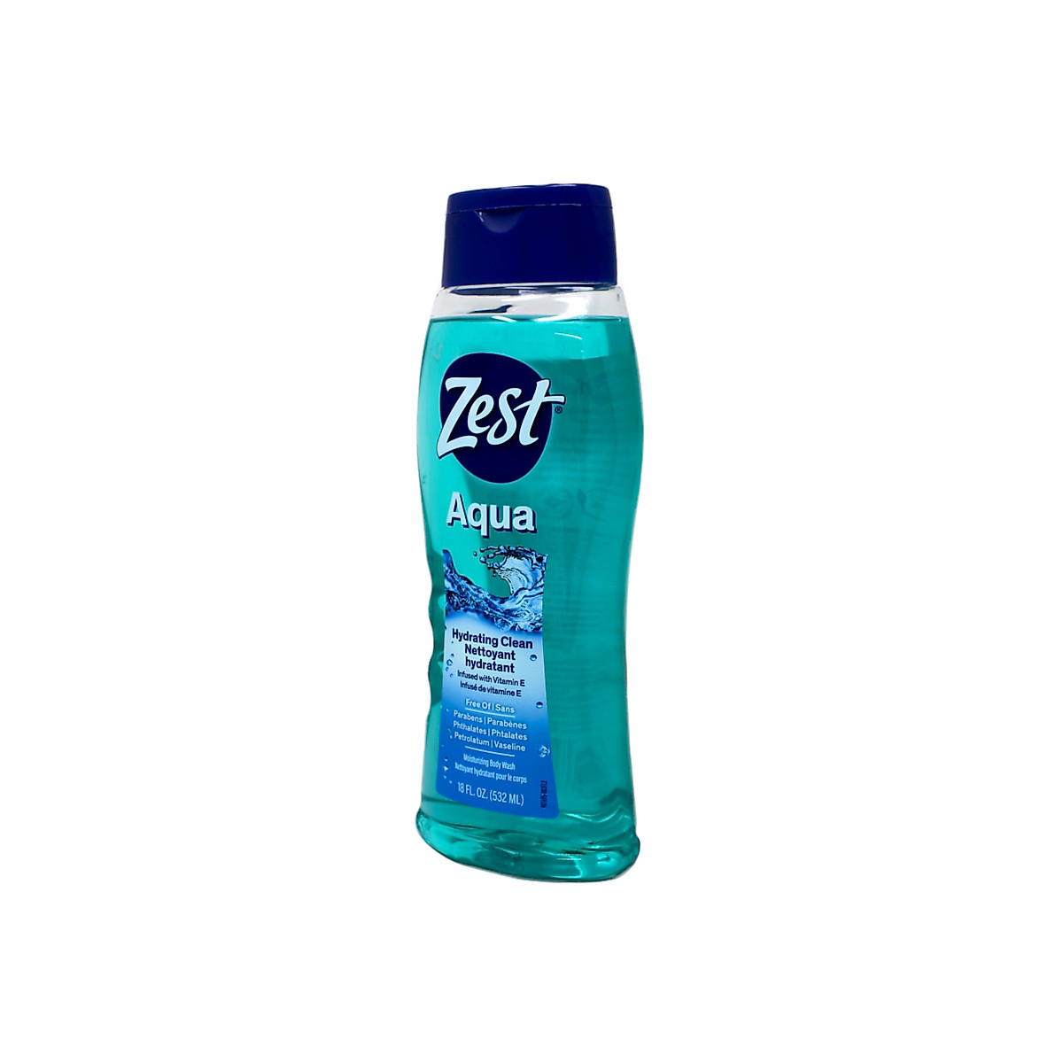 Zest Aqua Hydrating Body Wash, 18 Fl Oz (Pack of 6) - Moisturizing & Refreshing Shower Gel, Easily Lathers for a Relaxing Bubble Bath - Foaming & Exfoliating Skin Cleanser for a Smooth & Clean Skin