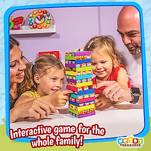 Wooden Toys Tumbling Tower - Childrens Toys Ages 3-9 Years Old - Toddlers/Kids Games Colourful Building Blocks - Fun Educational Games for Cognitive & Fine Motor Skills