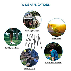 Tent Poles Replacement 3/8” 9.5mm, Fits both Female and Male Tent, Lightweight Tent Pole Repair Kit, 7001 Aluminum Alloy Tent Rod，20ft 2 Poles Pack