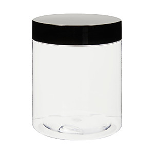 Empty Slime Storage Containers with Lids, Clear Plastic Jars and Labels (8 oz, 12 Pack)