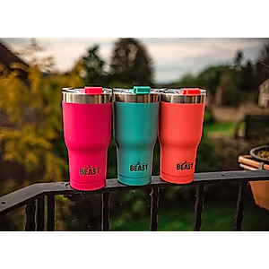 Beast 30 oz Tumbler Stainless Steel Vacuum Insulated Coffee Ice Cup Double Wall Travel Flask (Cupcake Pink)