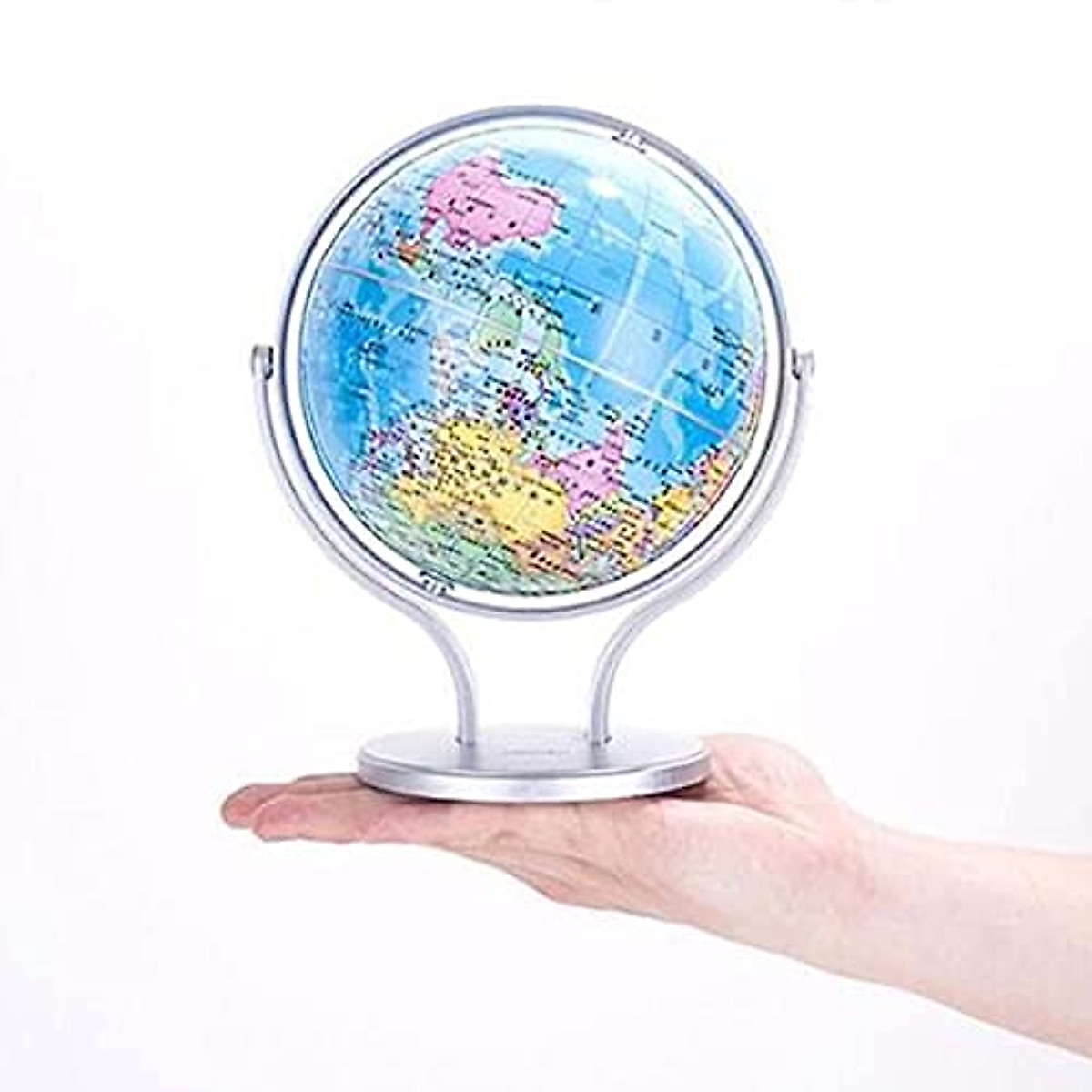World Globe 360 Terrestrial World Globe Earth Ocean Map Geography Teaching Aids Educational Toy Home Office Ornament with Rotating Stand Easy to Read (Blue One Size) (Blu