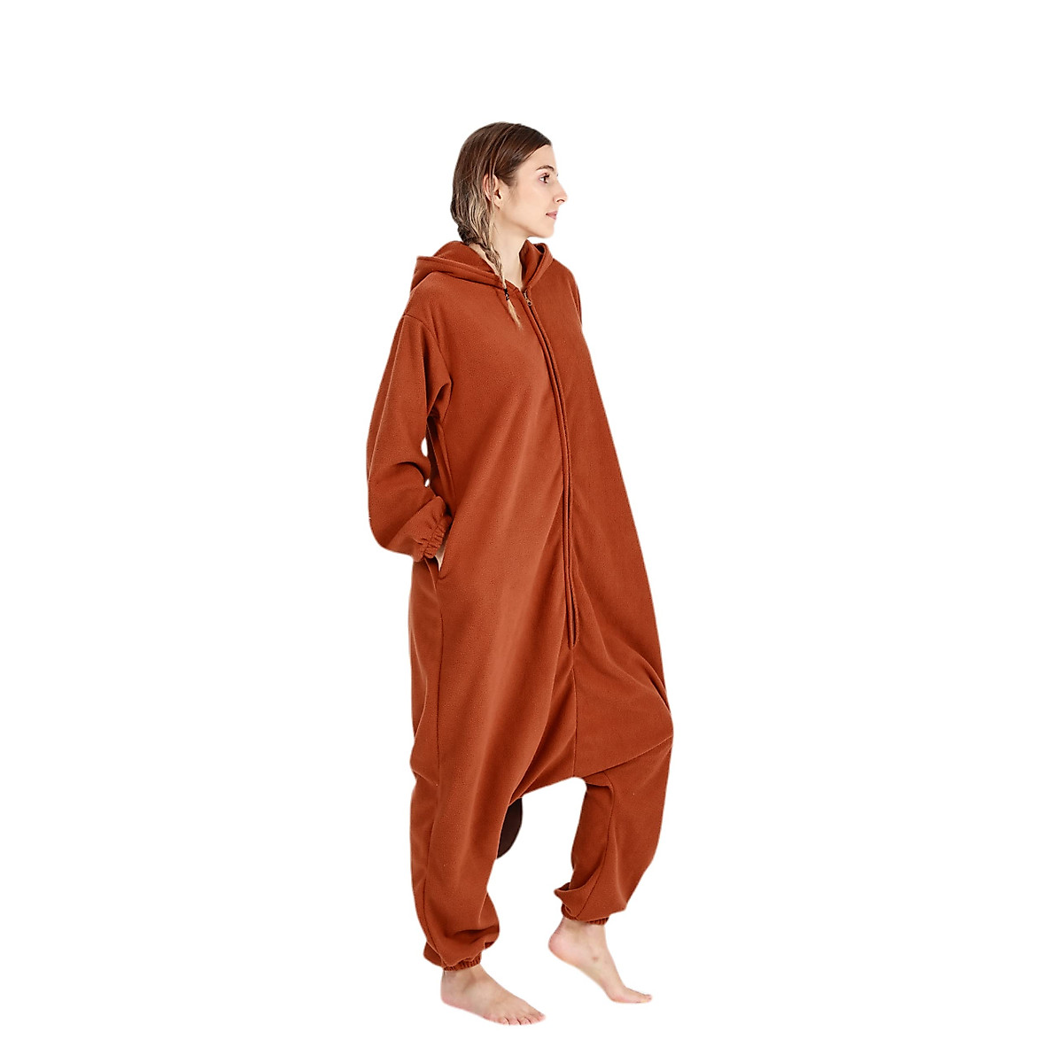DarkCom Animal Onesie Unisex Adult Pajamas Beaver Cosplay Homewear One Piece Sleepwear Small