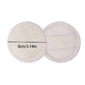 Natural Loofah Pads, Face Exfoliator Pad Scrubber Handheld Luffa Pad Sponges Suitable for Bathing, Showering, spa Facial Cleansing Available for Men and Women (2pcs)