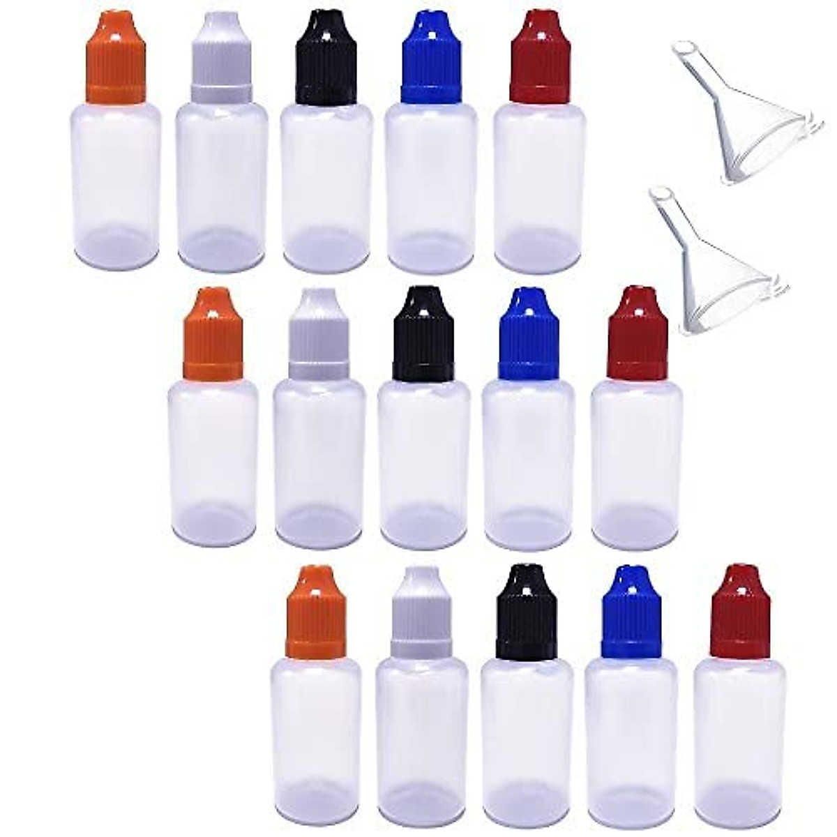 JOYWEE 15 Pack 30ml LDPE Dropper Bottle Funnel Eliquid Applicator Squeeze Dropping Bottle with Thin Tip