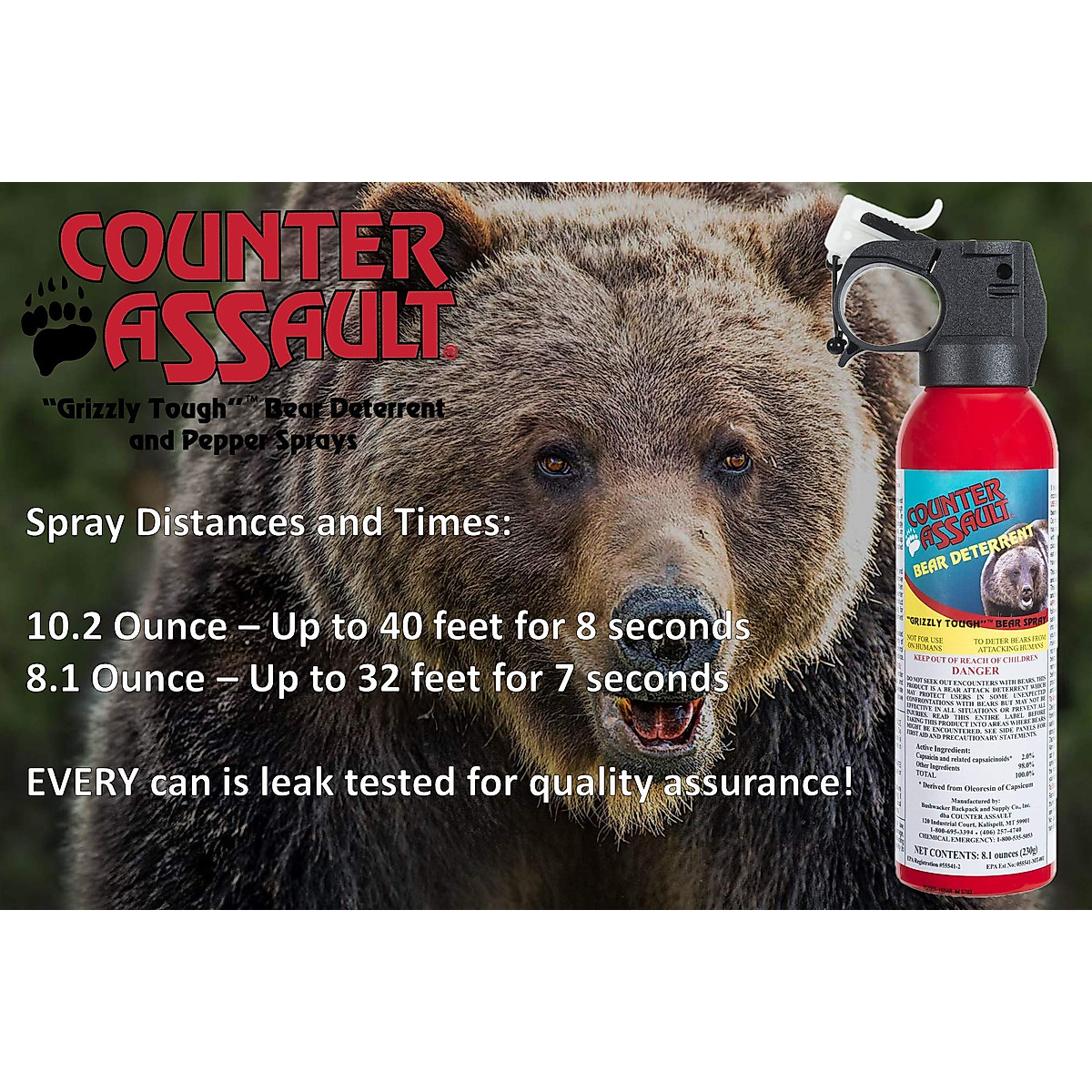 Counter Assault Bear Spray, 8.1 oz (Pack of 2)