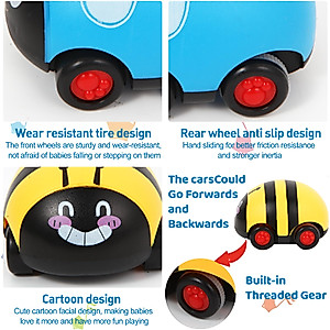 4 Pack Animals Pull Back Cars Toys Set for Kids, Insect Shape Friction Powered Push and Go Back and Forth Vehicle, Bulk Toys Party Favors, Goodie Bag Stuffers, Pinata Fillers for Boys Girls Toddlers