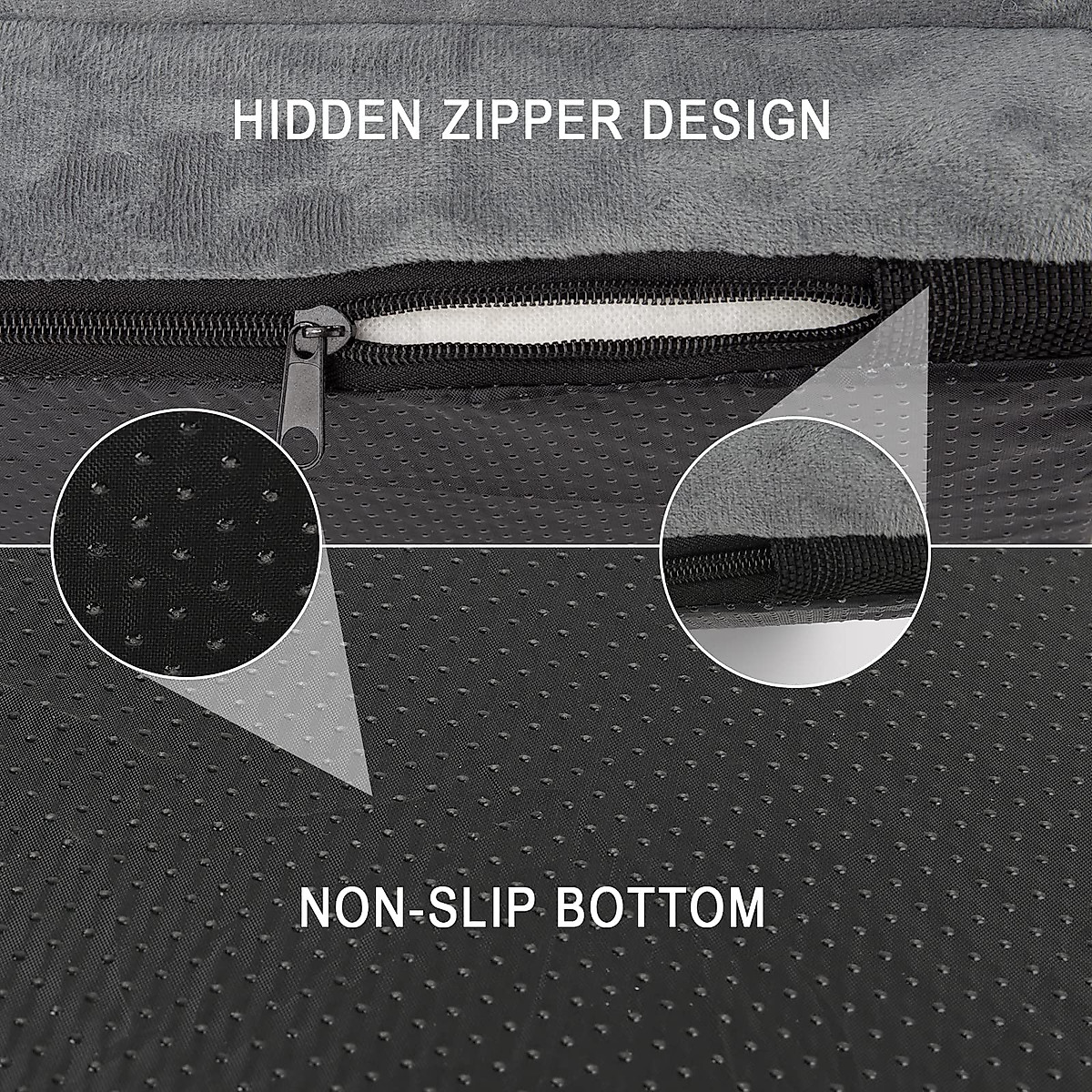 Bnonya Dog Bed, Dog Bed for Large Dogs, Bolster Pet Bed Couch with Removable Washable Cover, Egg Foam