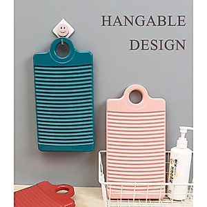 Mini Washboard for Hand Washing Clothes Portable Plastics Wash Board Household Scrub Board Washing Board for Laundry Home Dormitory Travel Small Delicate Articles Cleaning (Blue)