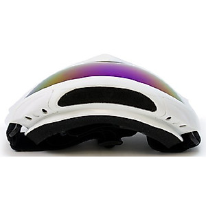 Cloud 9 - Professional Kids Boys Girls & Toddlers Ski Goggles Anti-Fog Dual Lens UV400 Protection Triple Layered Foam Snowboarding Snow Goggles in White with Flash Mirror Lens