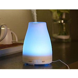 XINGFENSIFNE 300ml Cool Mist Humidifiers for Bedroom With 7 LED Night Light, Ultrasonic Aromatherapy Diffuser with Remote Control Whisper-Quiet Operation,Auto Shut-Off and Timer(3.9 x 6.3 inch)