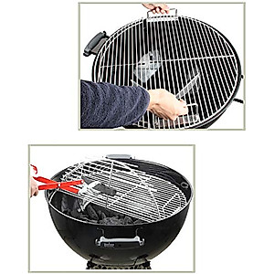 KAMaster Stainless Steel Cooking Grate for 22 in Weber Charcoal Grills 21.5 in Round Hinged Cooking Grid Grill Accessory Replaces for Weber Original Kettle Series