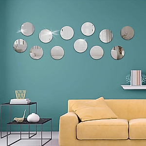 Mirror Trays for Table Wedding Centerpieces Decor Round 8 inch Set of 12 Acrylic Mirror Candle Trays Thickness 2mm