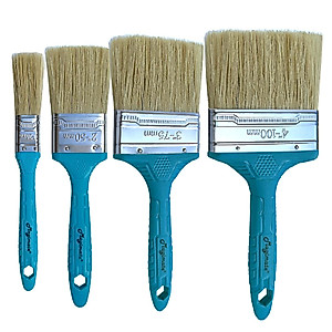 Magimate Stain Brush Set 1-inch 2-inch 3-inch and 4-inch Assortment, Bristle Paint Brush, Natural Bristle Blended with Synthetic, Chip Paint Brush Variety Staining Brushes Pack of Four