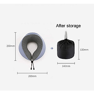 NCRD Travel Pillow - Memory Foam Neck Pillow Support Pillow, Support Cushion U Shaped Portable Travel Pillow for Kids Adults Aircraft Car Train Office