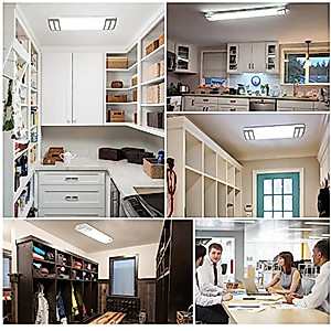 hykolity 2FT 3 CCT LED Flush Mount Puff Lights 30W, 3000lm, 3000K/4000K/5000K Selectable, 2 Foot Kitchen Ceiling Lights for Kitchen, Utility Room, Laundry, Fluorescent Replacement, 120-277V, ETL