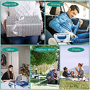 Ouhiyaur Electric Lunch Box Power Switch, Heated Lunch Boxes Adults, Dual Leak Proof Cover, 60W 110/12/24 Volt Portable Food Warmer, 1.5L 304 Stainless Steel Food Containers Trucker, Work, Home White