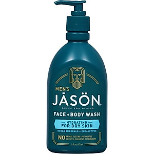Jason Men's Hydrating 2-in-1 Face & Body Wash, 16 oz