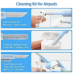 KITANIS Keyboard Cleaning Kit,7 in 1 Electronic Cleaner Kit,2 Pack Multi-Function Soft Brush Cleaning Tools Kit for Airpods/Cell Phone/PC/Laptop/Computer/Bluetooth Earphones (3nd Generation)