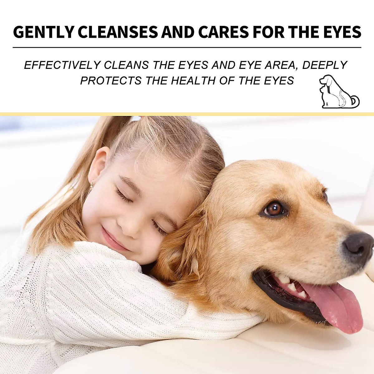 HcirjhieEye Drops for Dogs, Dog Eye Infection Treatment, Superior Comfort Long，Lasting Relief Fewer Application Needed, Used to Clean Tear Stains, Remove Eye Stains, and Relieve Dryness, 20mI
