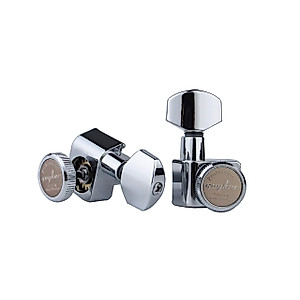 Guyker 6 In-line Guitar Locking Tuners – 1:18 Locking Tuning Key Pegs Tuners – Chrome